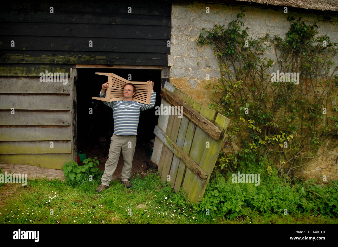 James Verner bespoke furniture maker at home in North Chideock Dorset ...