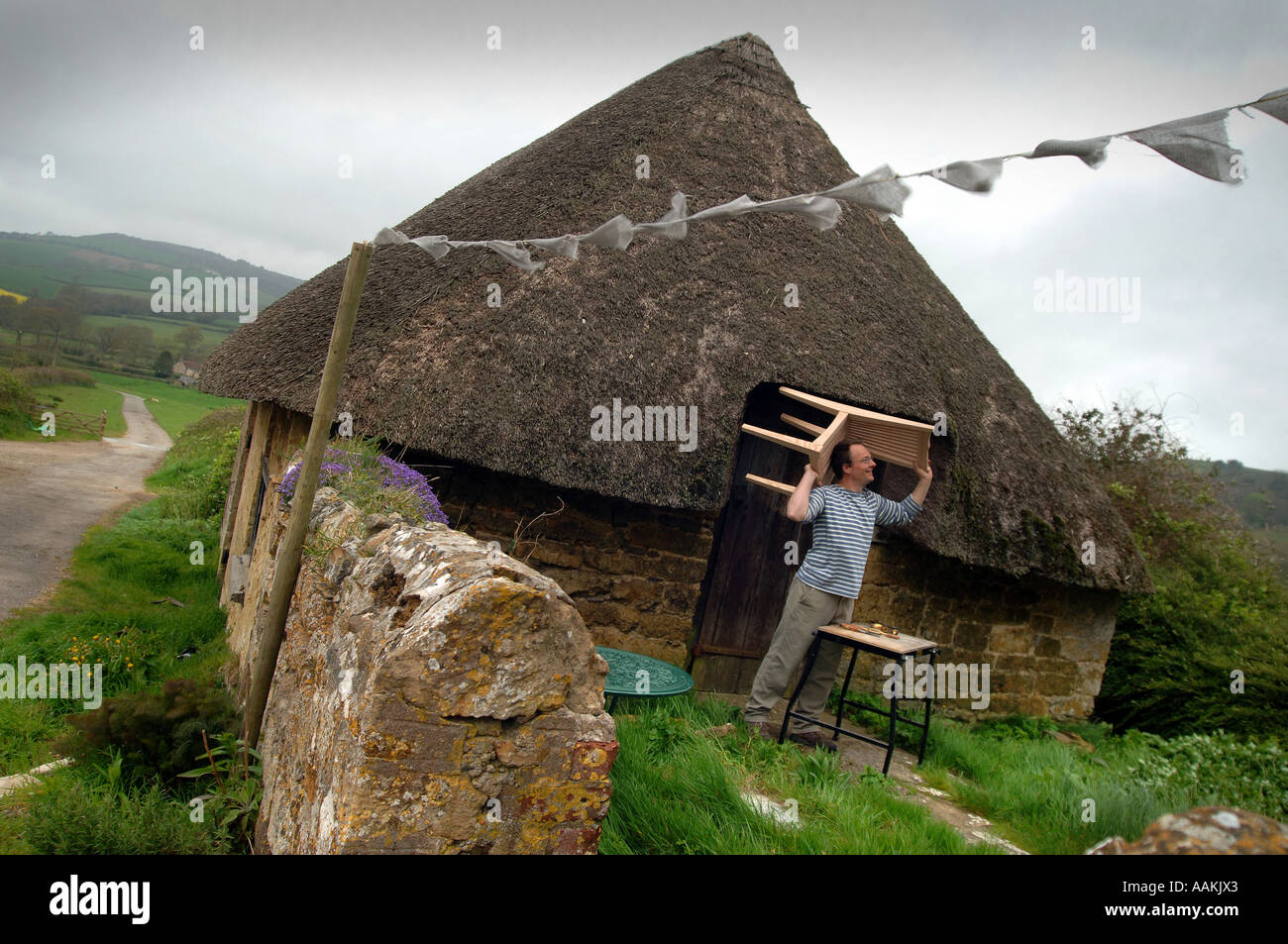 James Verner a bespoke furniture maker at home in North Chideock Dorset ...