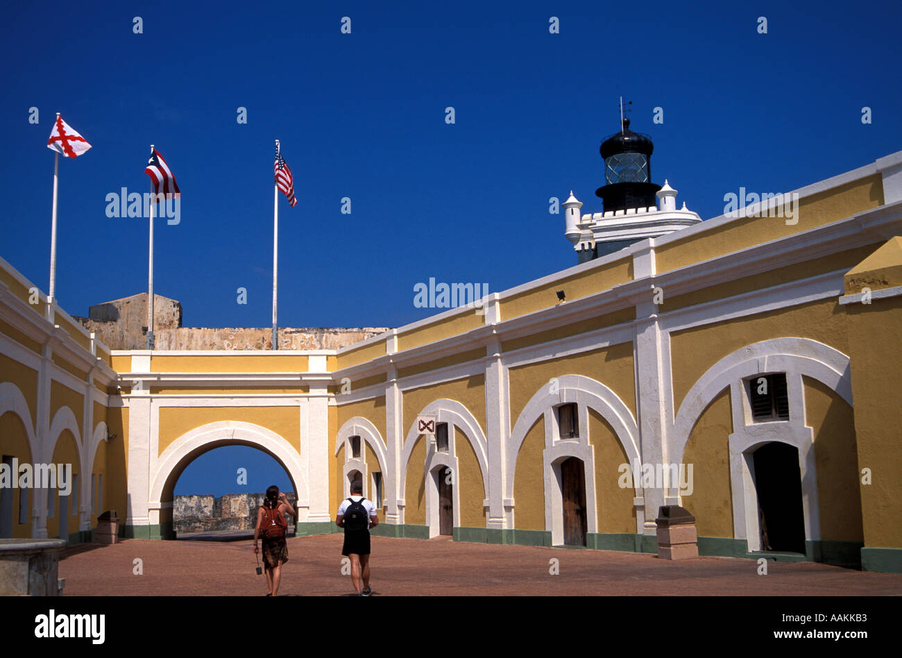 Puerto Rico Old San Juan Castillo el Morro interior courtyard Stock ...