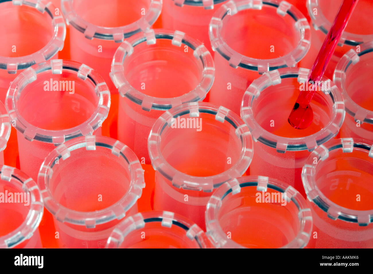 Close up dropper over top of test sampling tube vials Stock Photo - Alamy