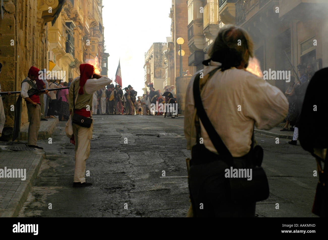 Actors dressed as Maltese confront French garrison as they re enact the ...