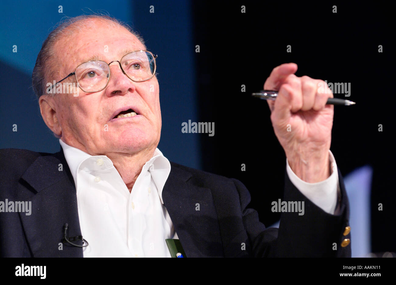 Robert McNamara former US Defence Secretary pictured at Hay Festival ...