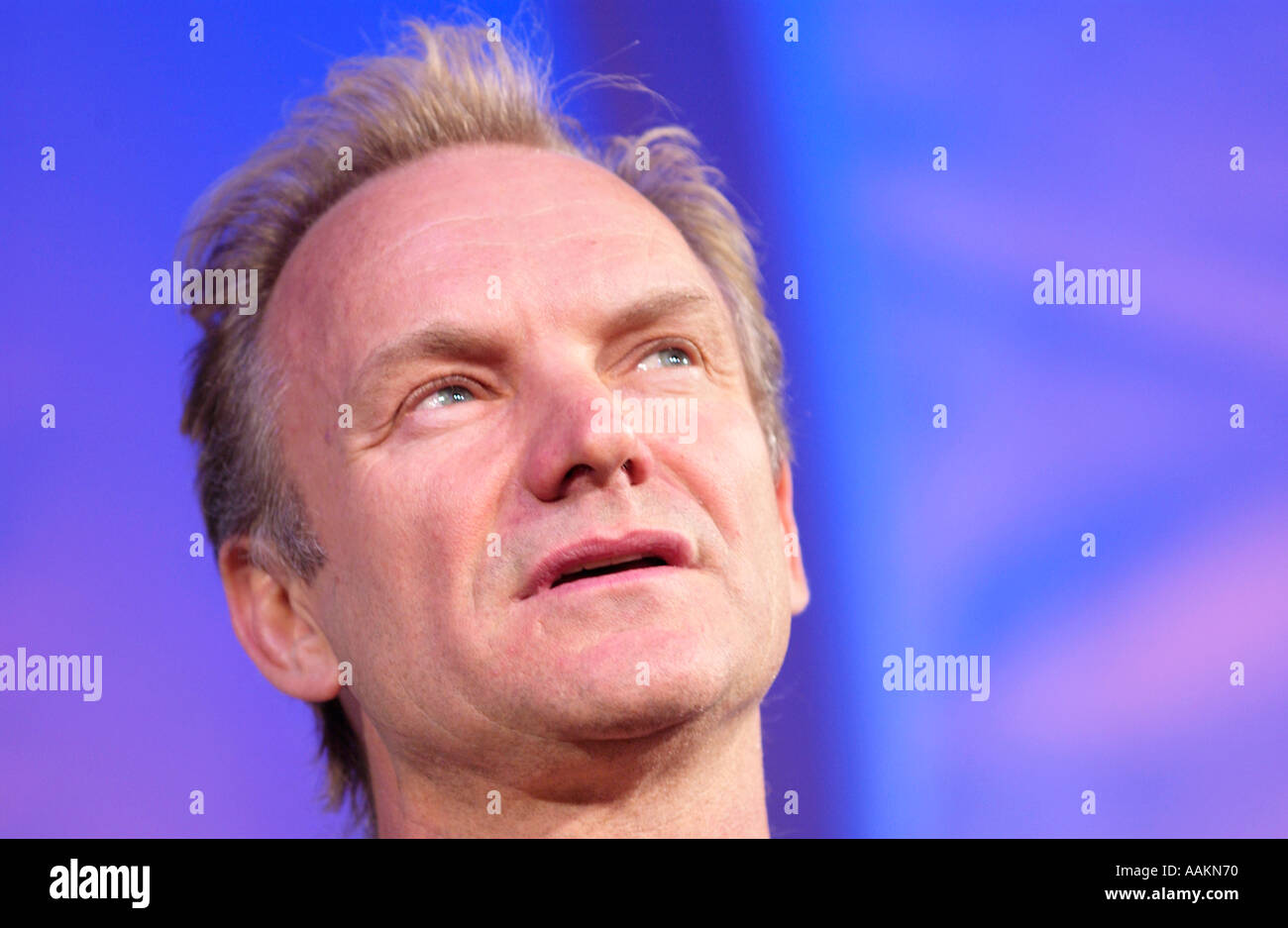 Musician Sting talking about his memoir BROKEN MUSIC on stage at Hay ...