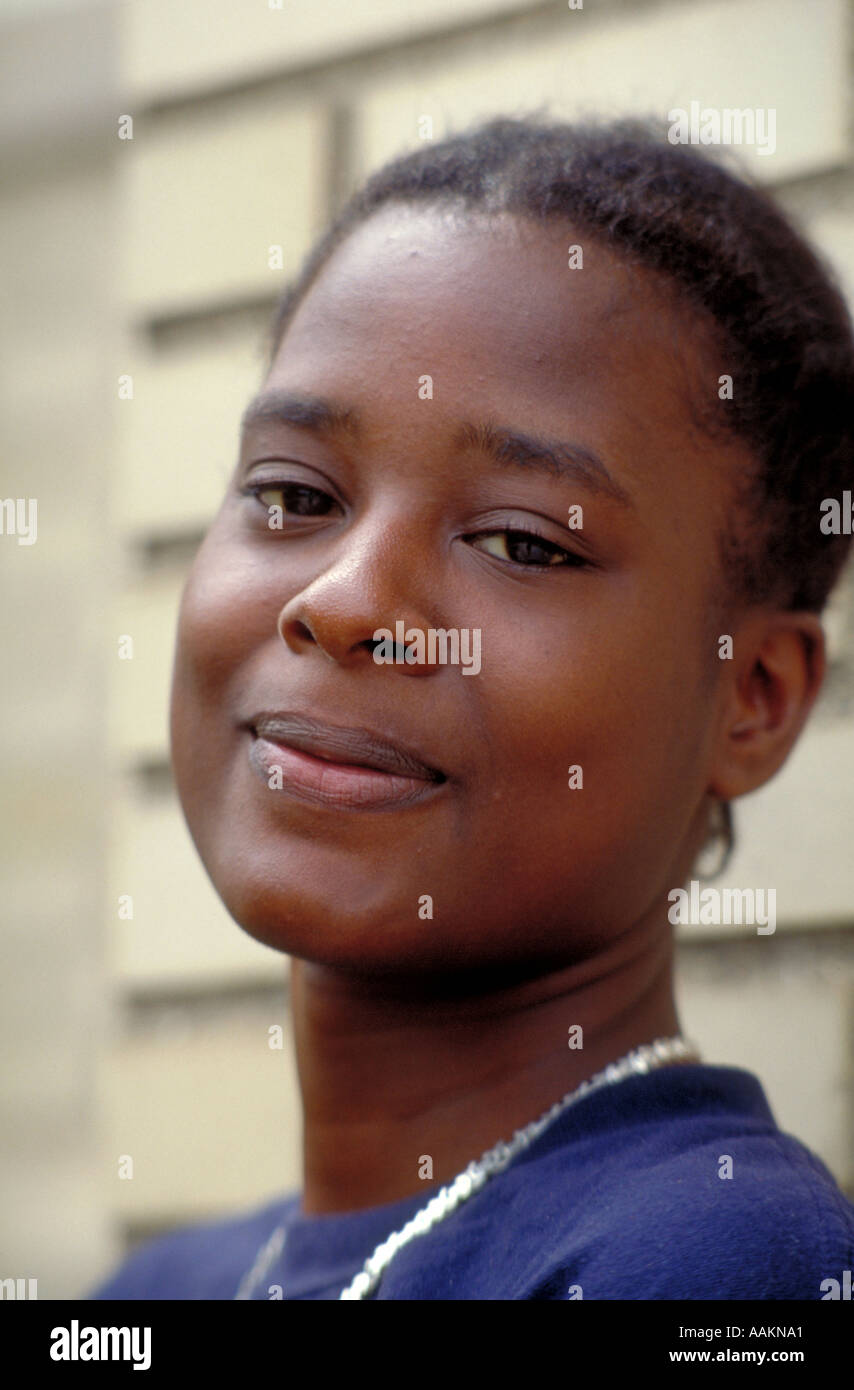 Grinning young black woman St Paul Minnesota Stock Photo - Alamy
