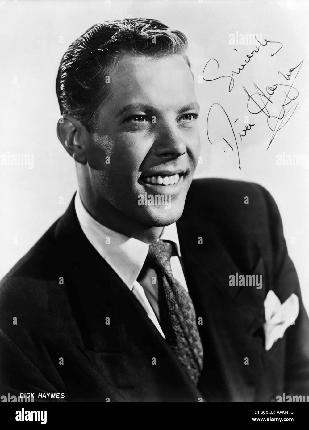 DICK HAYMES AUTOGRAPHED PORTRAIT BIG BAND SINGER 1930s 1940s Stock ...