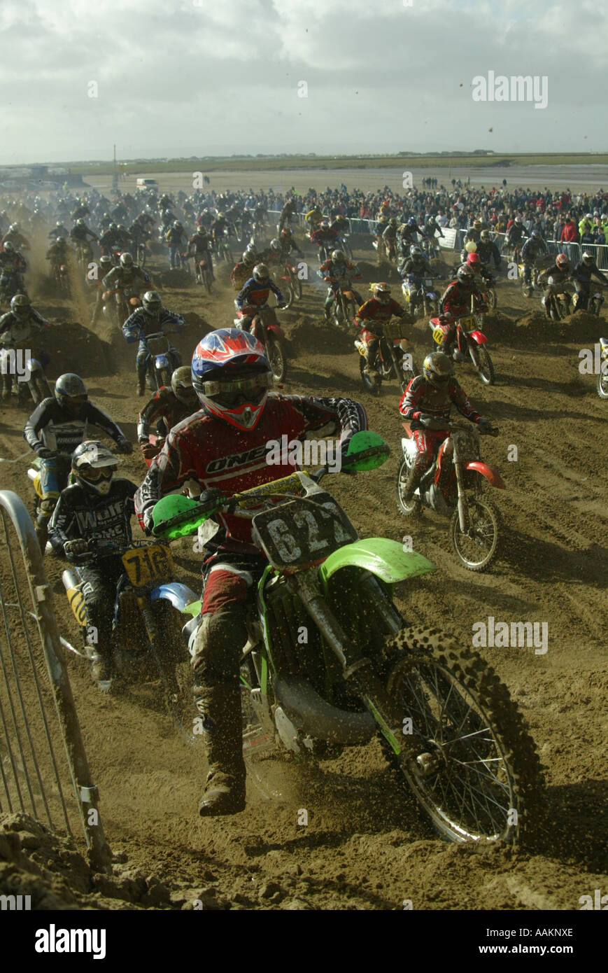 Hundreds of motorbikes take place in the annual Weston Super Mare beach ...