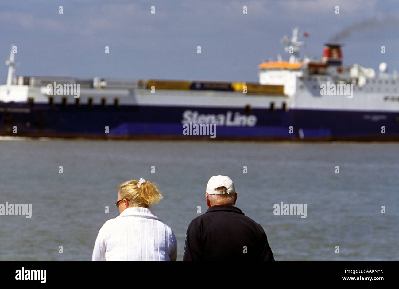 Stena Line passenger ferry leaving Harwich International Port in Essex ...