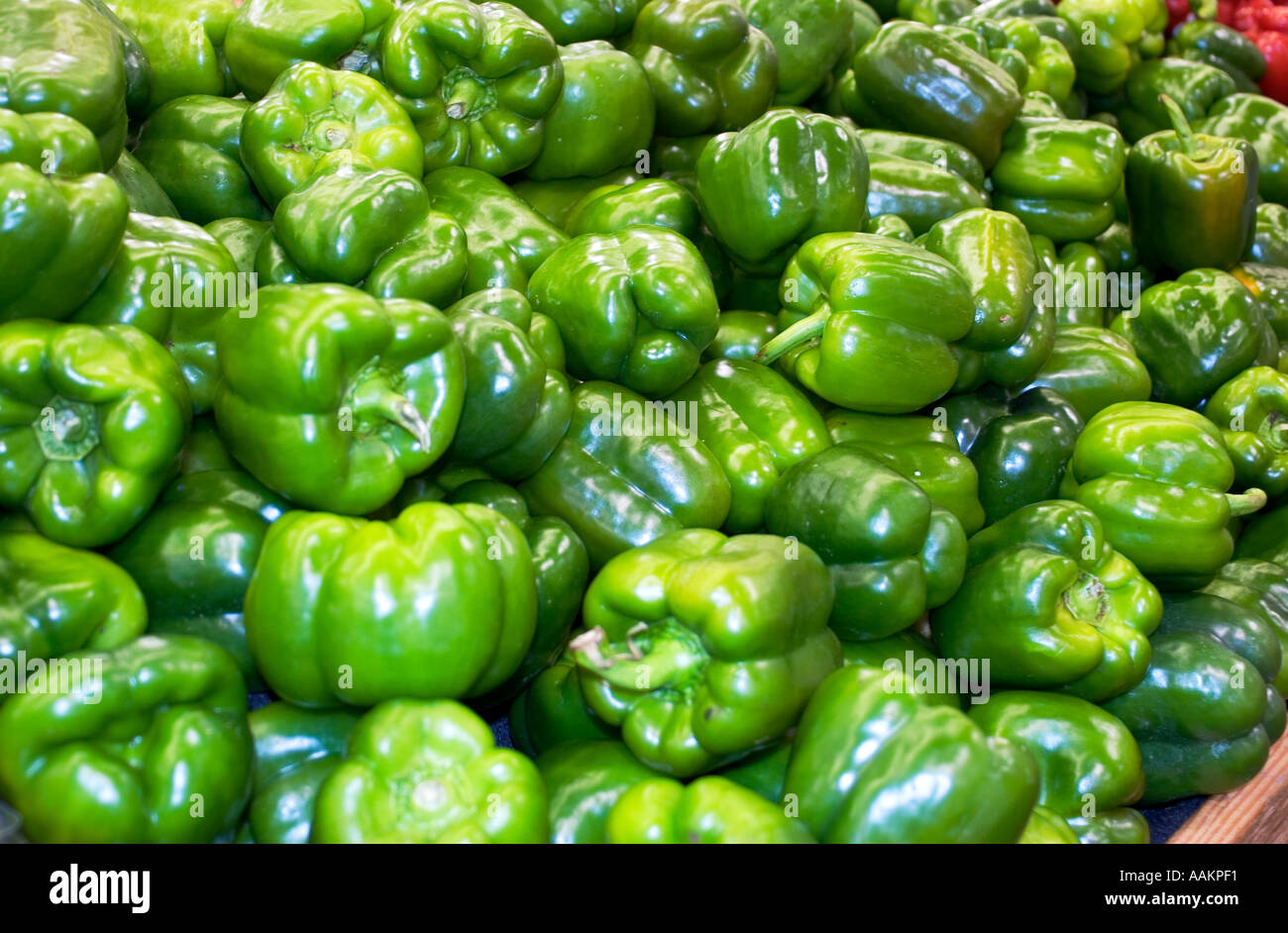 peppers bell green view color Stock Photo - Alamy