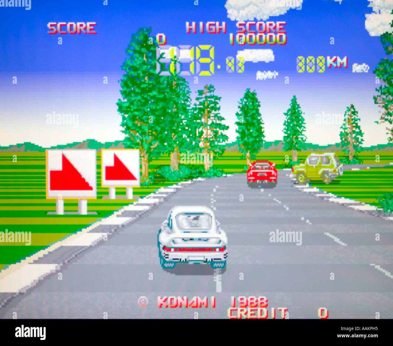 Hot Chase Konami 1988 vintage arcade videogame screenshot - EDITORIAL ...