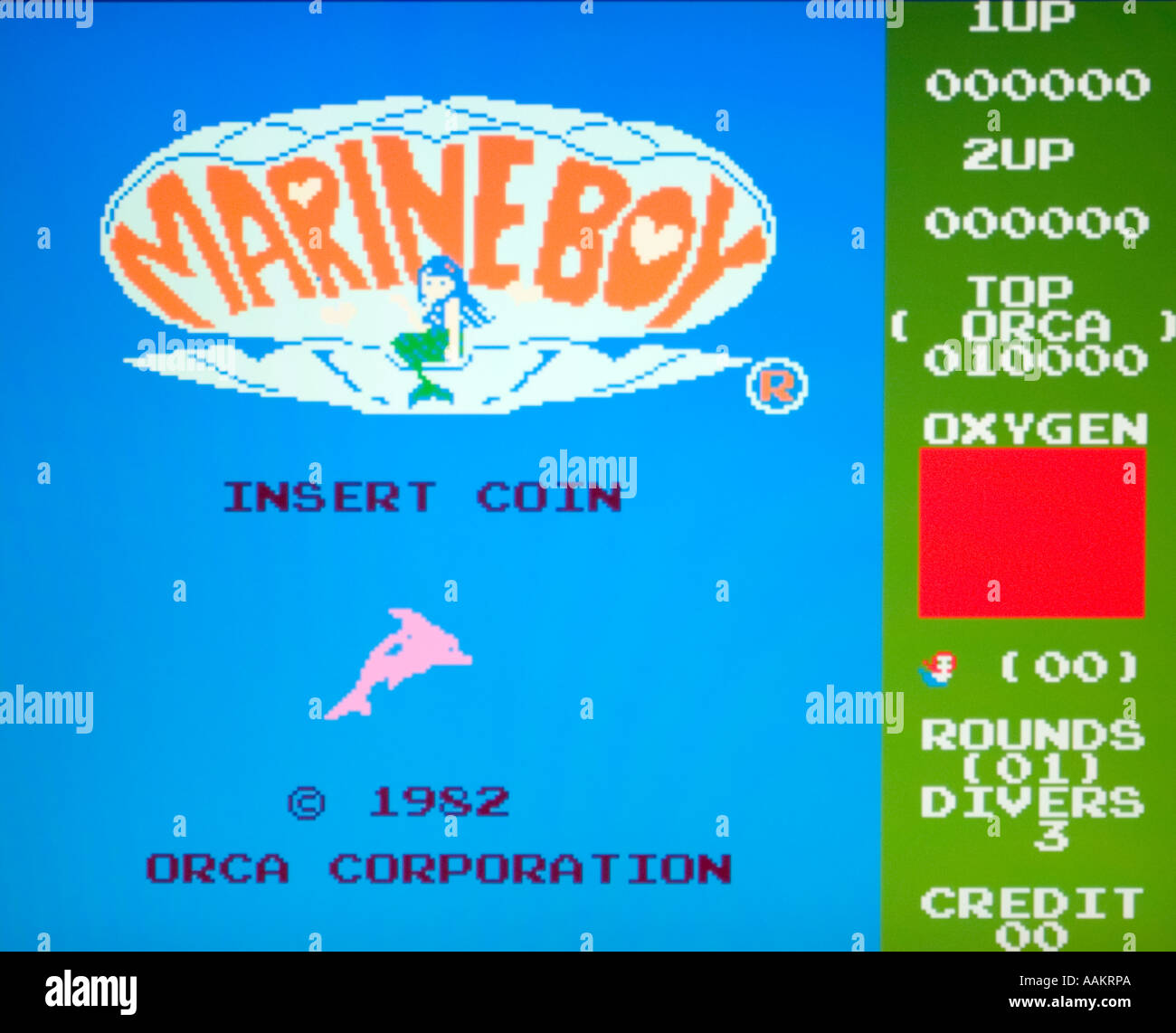 Marine Boy Orca Corporation 1982 vintage arcade videogame screenshot ...