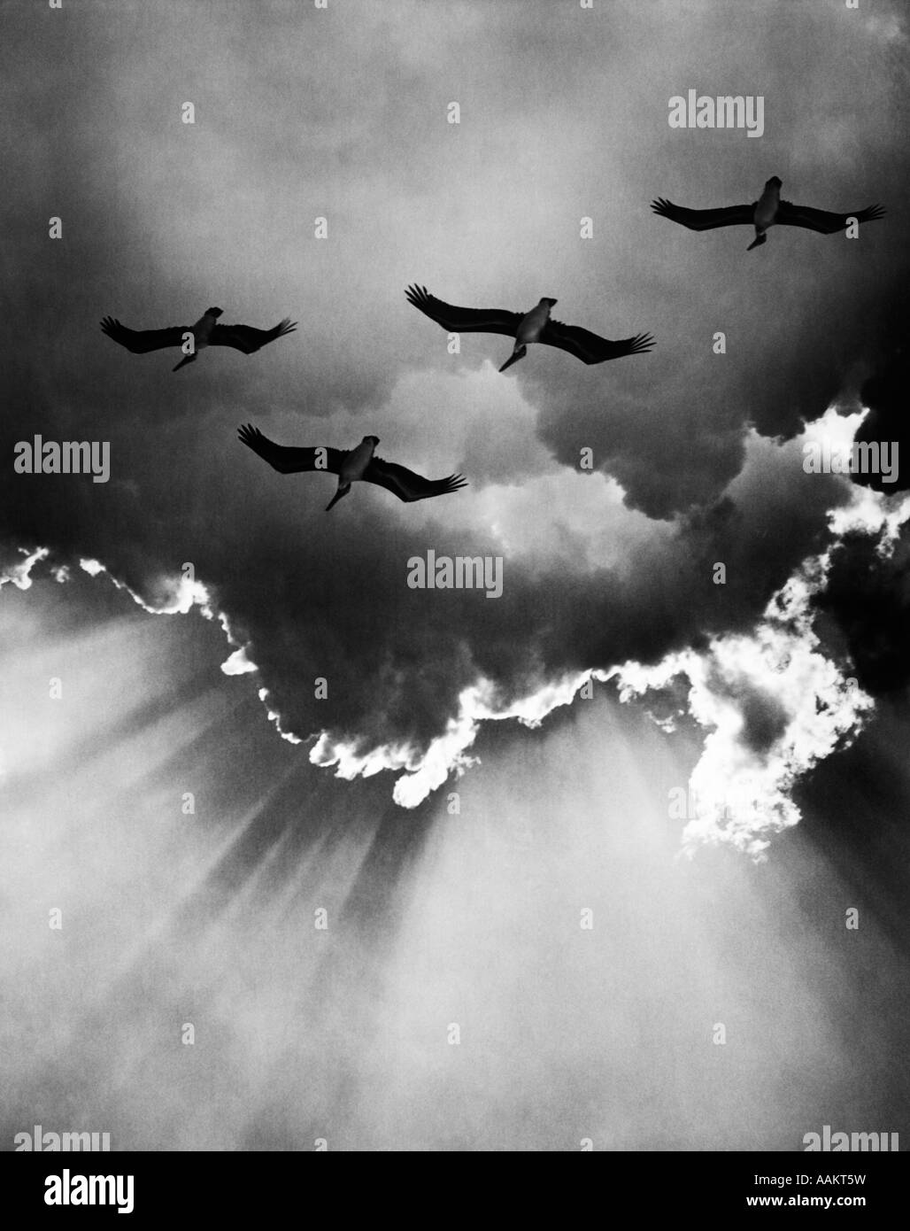 The flying clouds Black and White Stock Photos & Images - Alamy