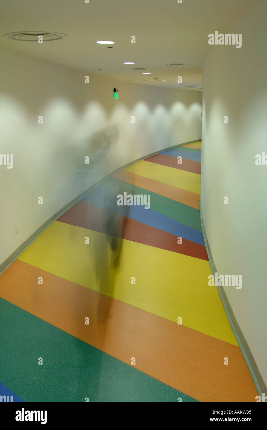corridor with striping floor Stock Photo - Alamy