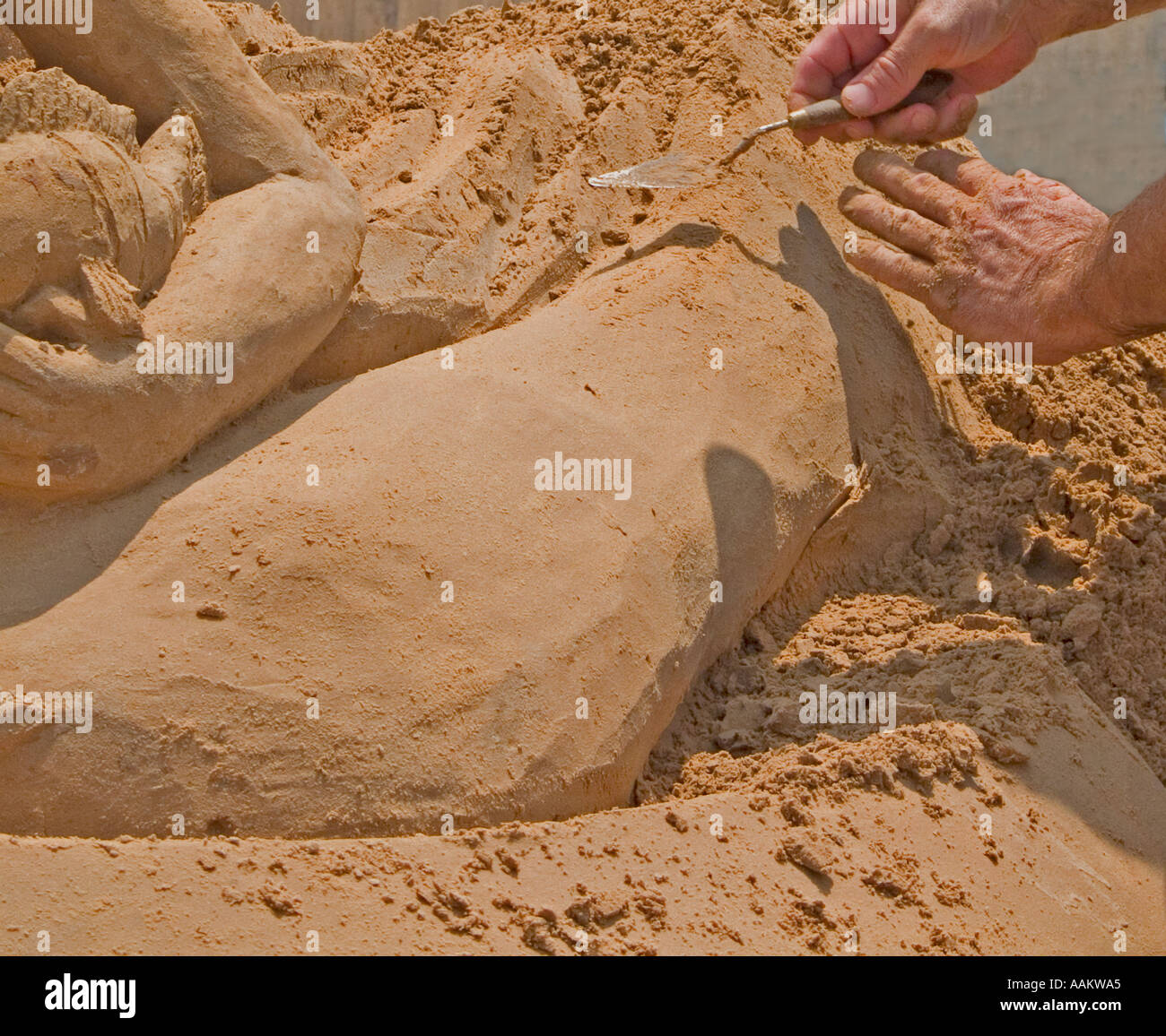Creating a sand sculpture hi-res stock photography and images - Alamy