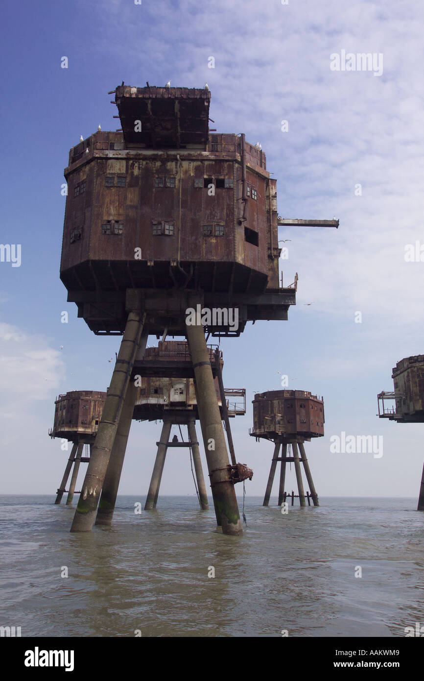 Redsands Maunsell Forts off the coast of whitstable and Herne bay Stock ...
