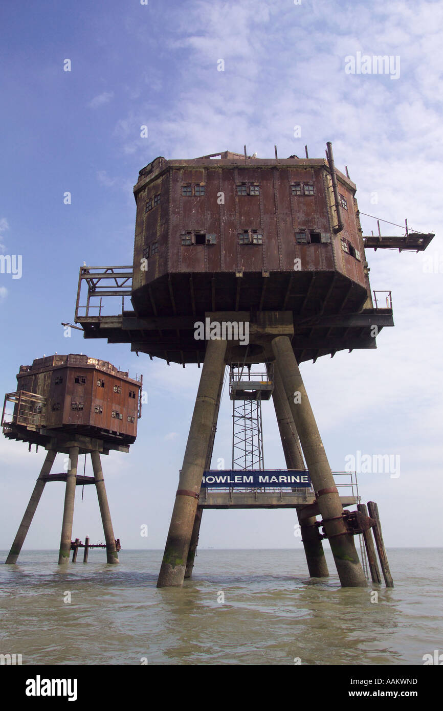 Redsands Maunsell Forts off the coast of whitstable Stock Photo - Alamy