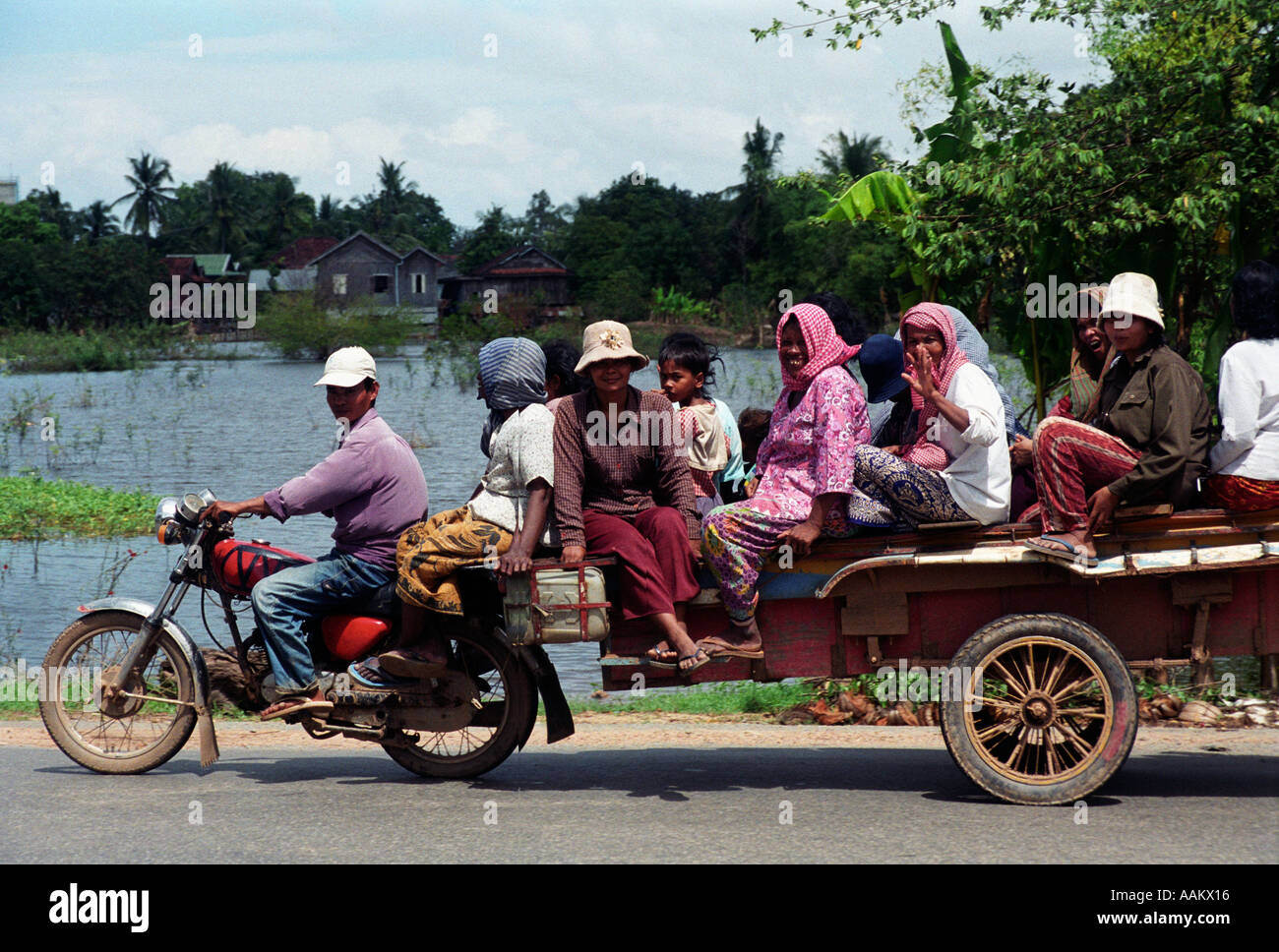 motorcycle transport workers Stock Photo - Alamy