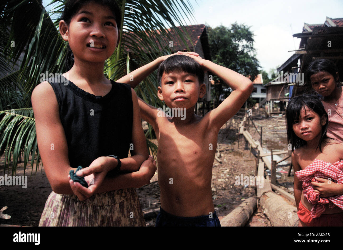 Khmer children in a Cambodian village Stock Photo - Alamy