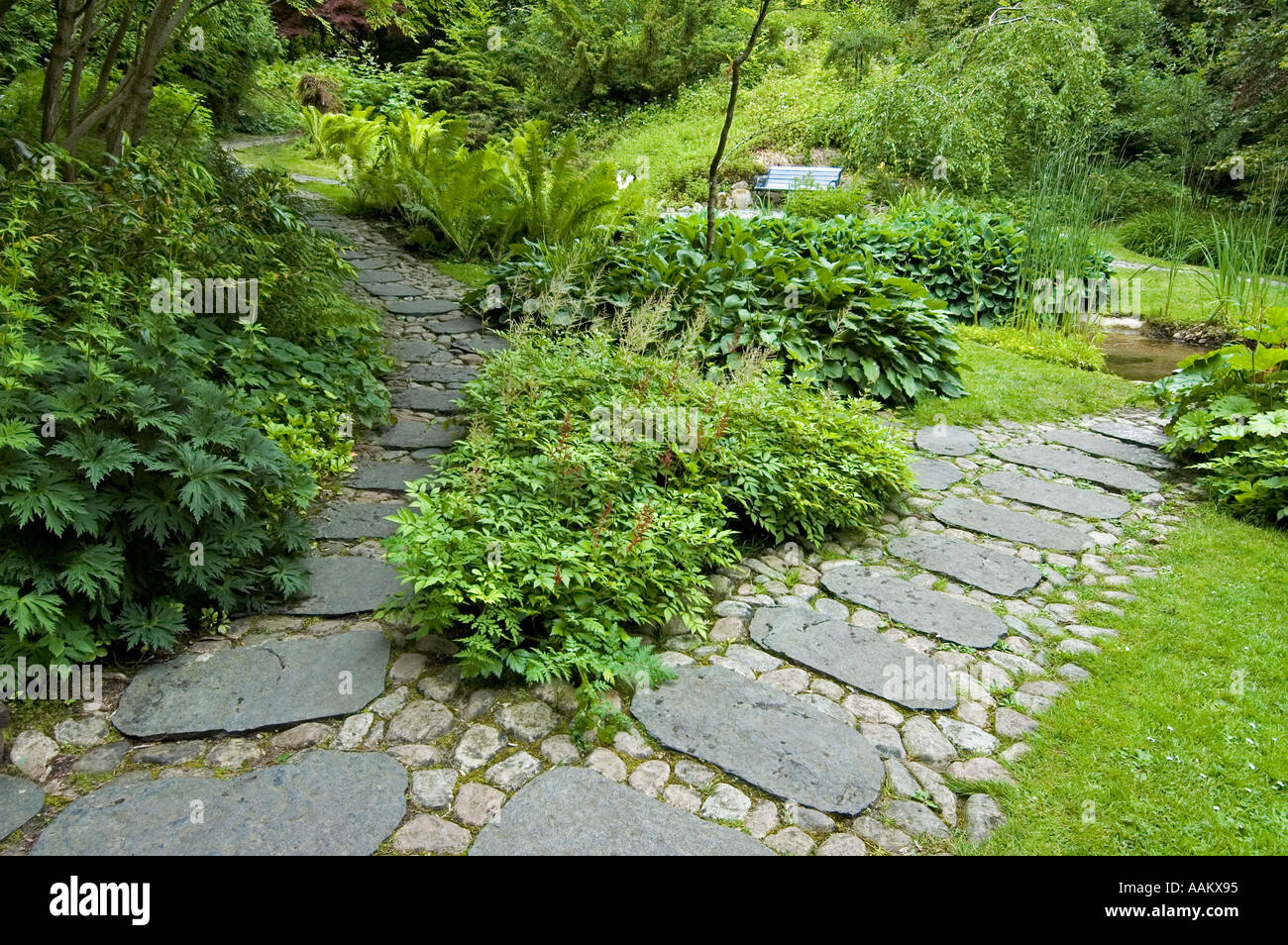 Dividing paths at Norrviken gardens in Båstad Sweden Stock Photo - Alamy