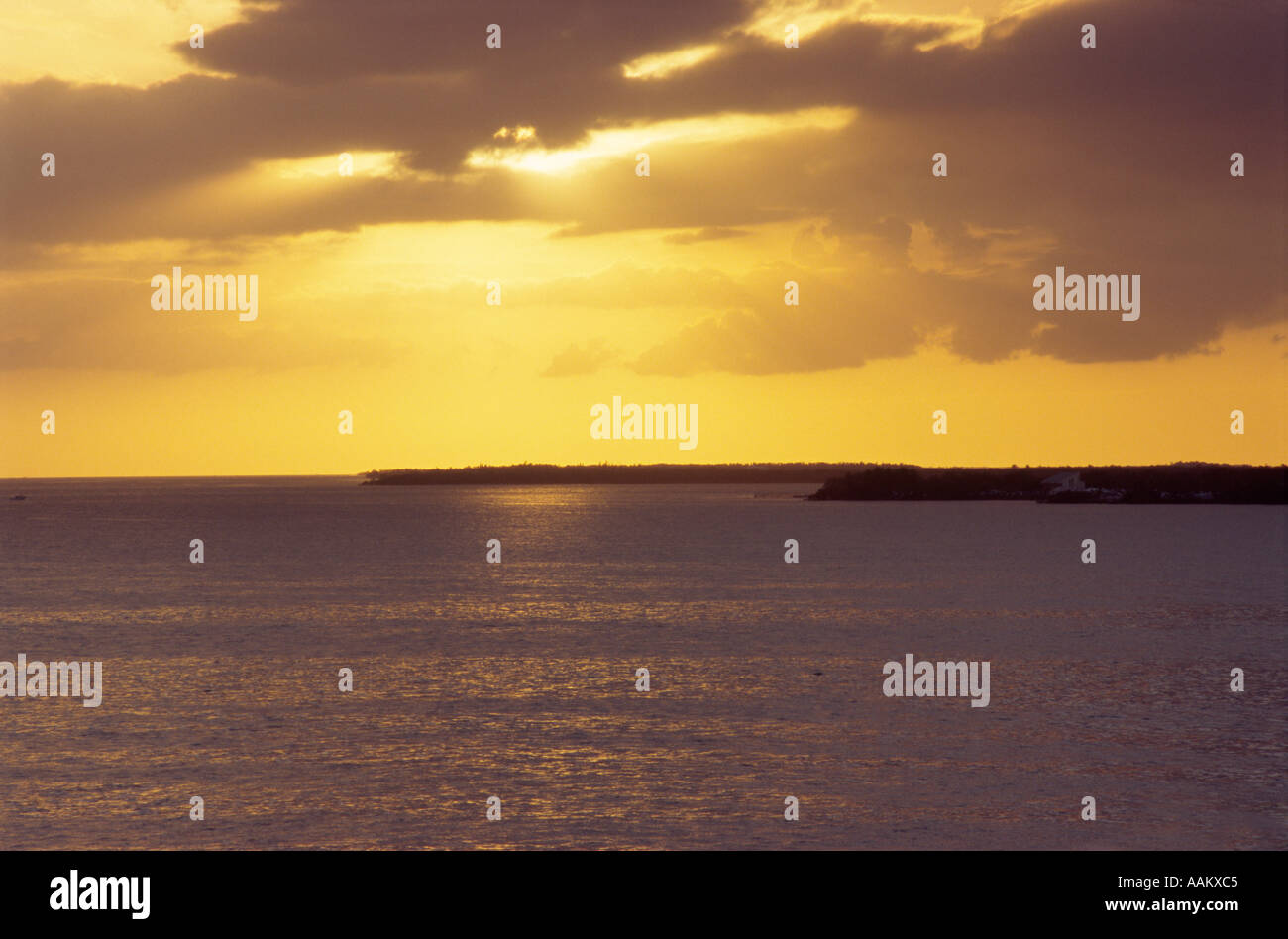 Godbeams at sunset at Bahia Honda State Park Florida Keys USA peaceful ...
