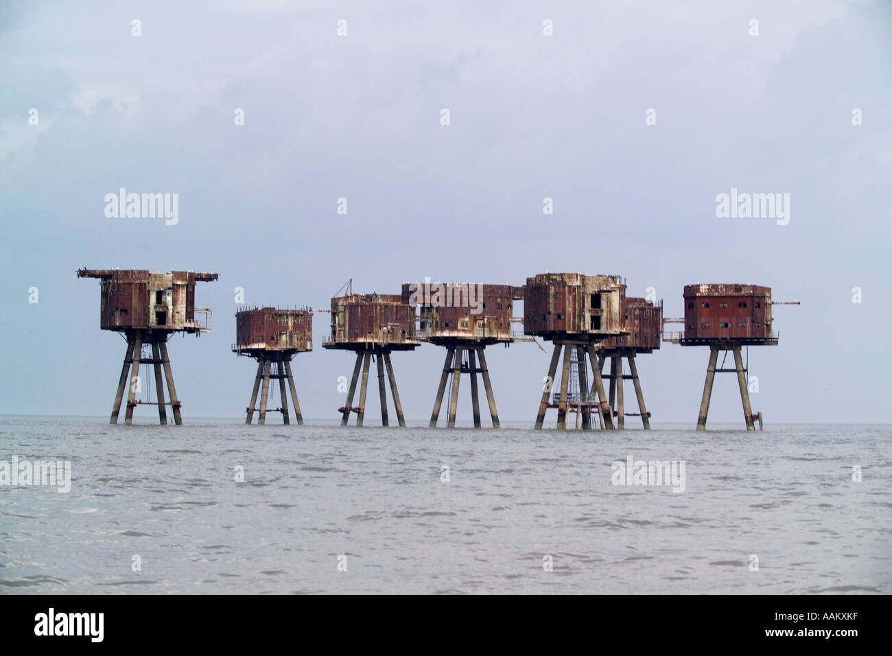 Redsands Maunsell Forts off the coast of whitstable and Herne bay Stock ...