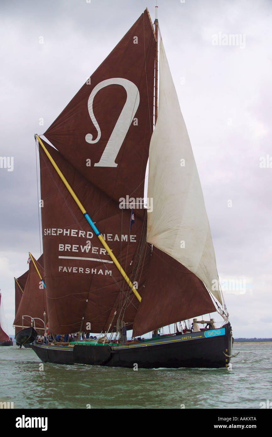 Thames barge the Greta Swale Smack and Barge race 2005 Stock Photo - Alamy