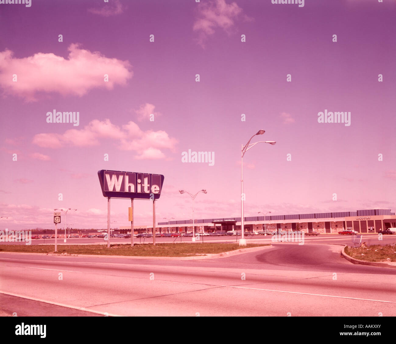 1960s SIGN BY SHOPPING CENTER Stock Photo - Alamy
