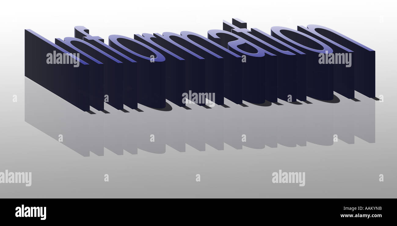 Information 3D text and reflection Stock Photo - Alamy