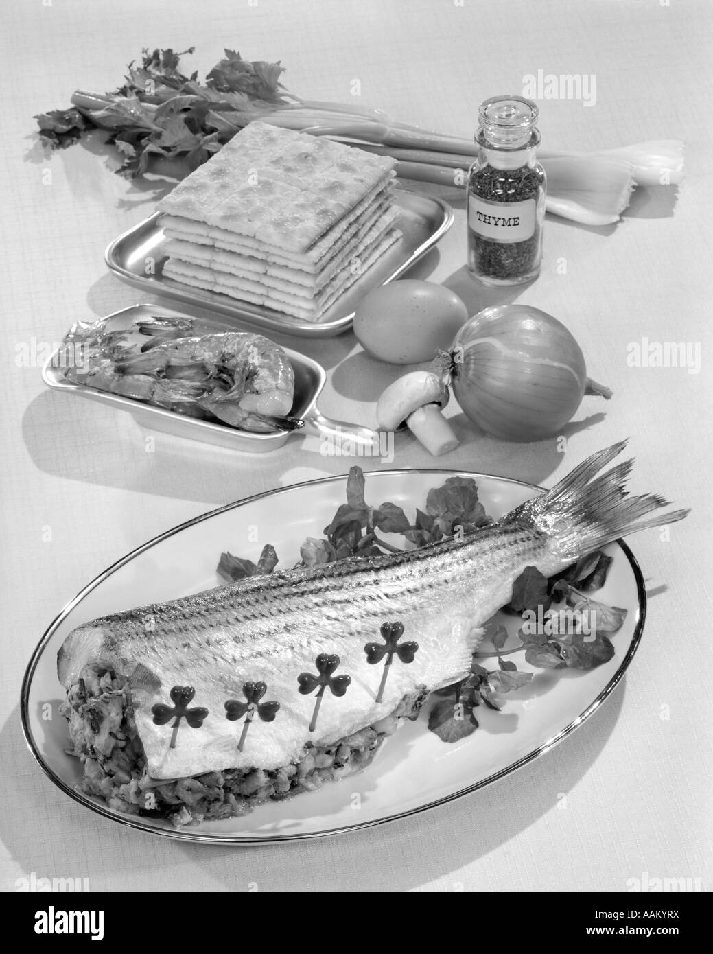 BAKED FISH SHAMROCK DINNER Stock Photo - Alamy