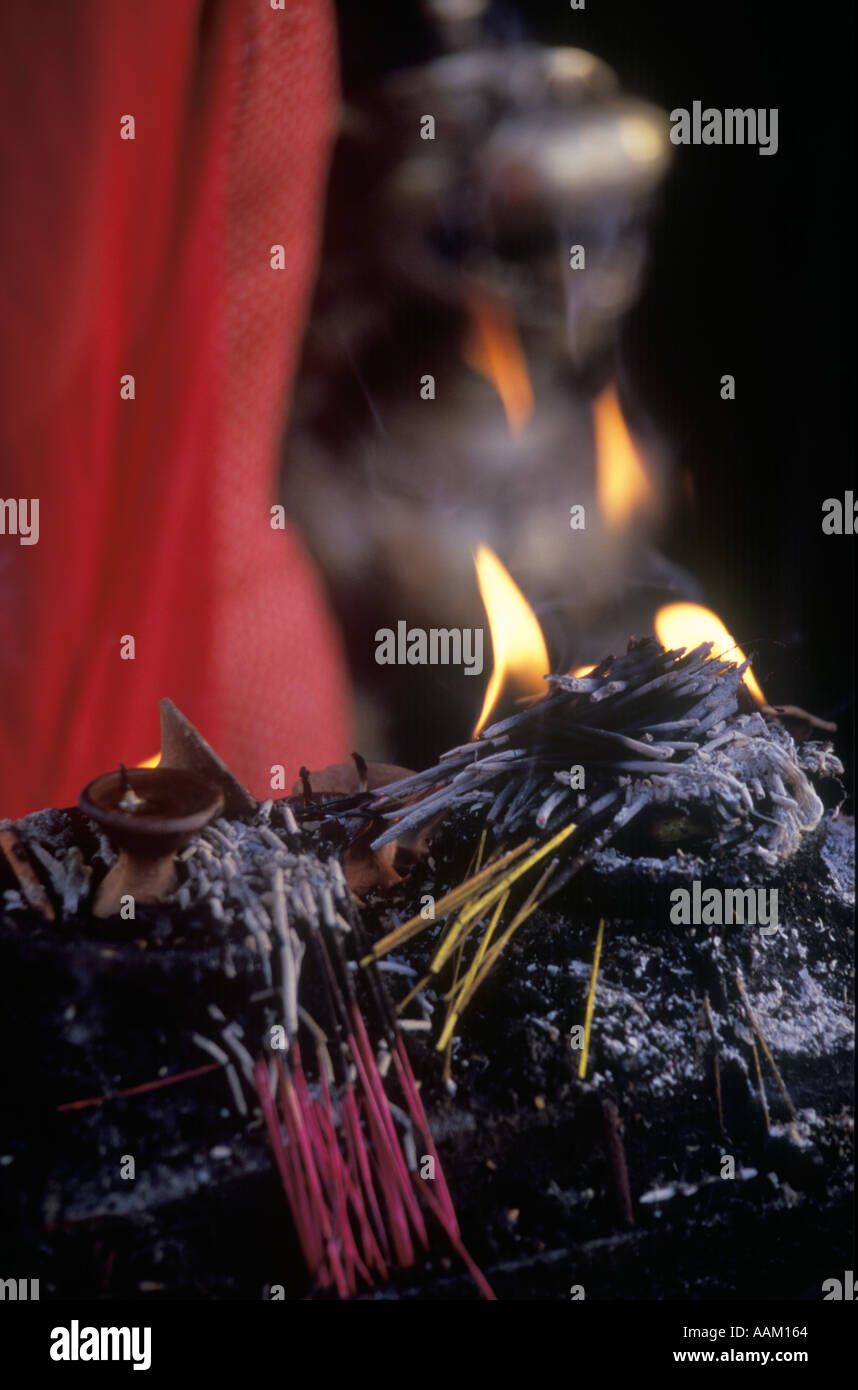 Incense burns in buddhist temple hi-res stock photography and images ...