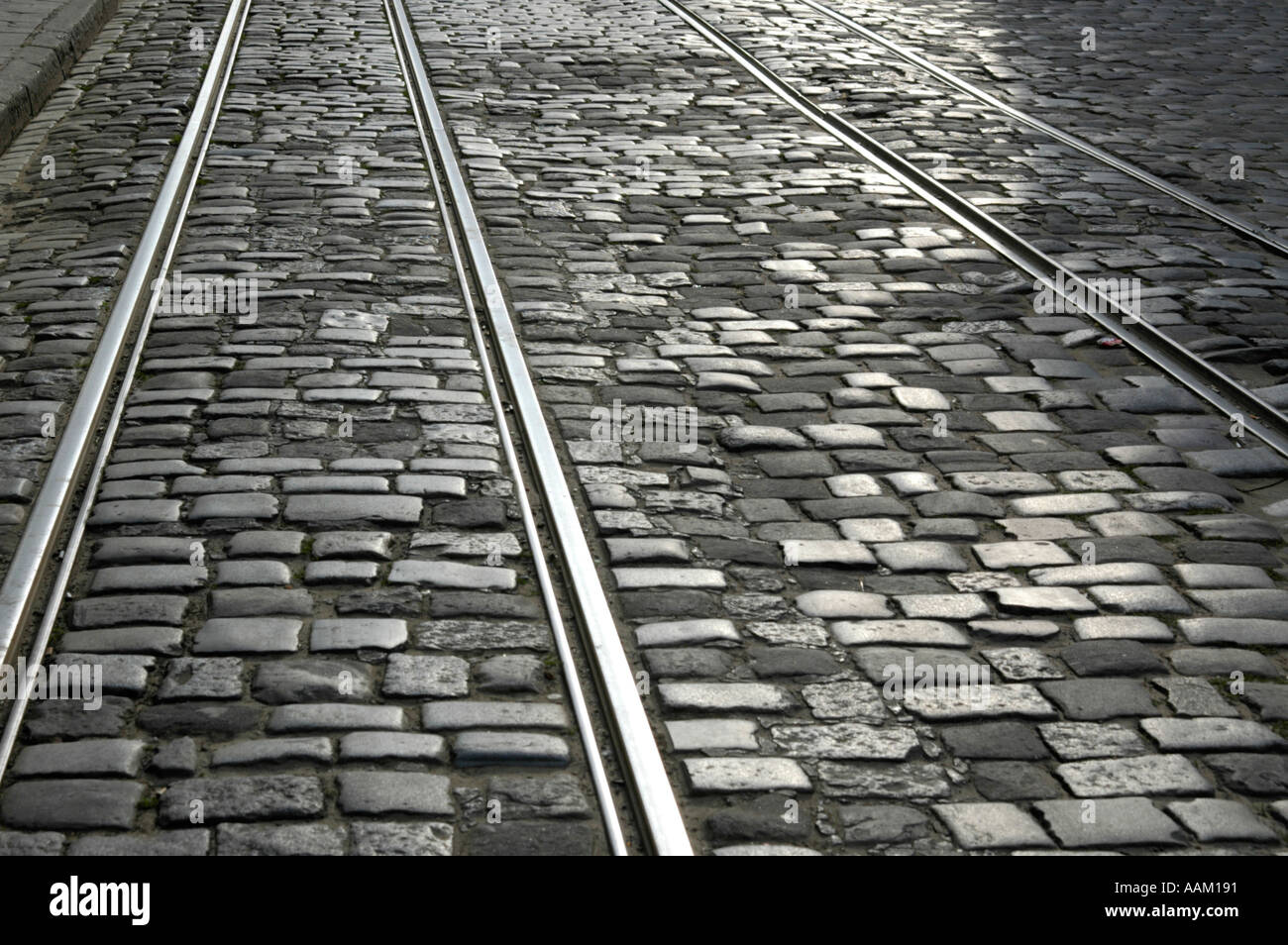 street car tracks, stones Stock Photo - Alamy