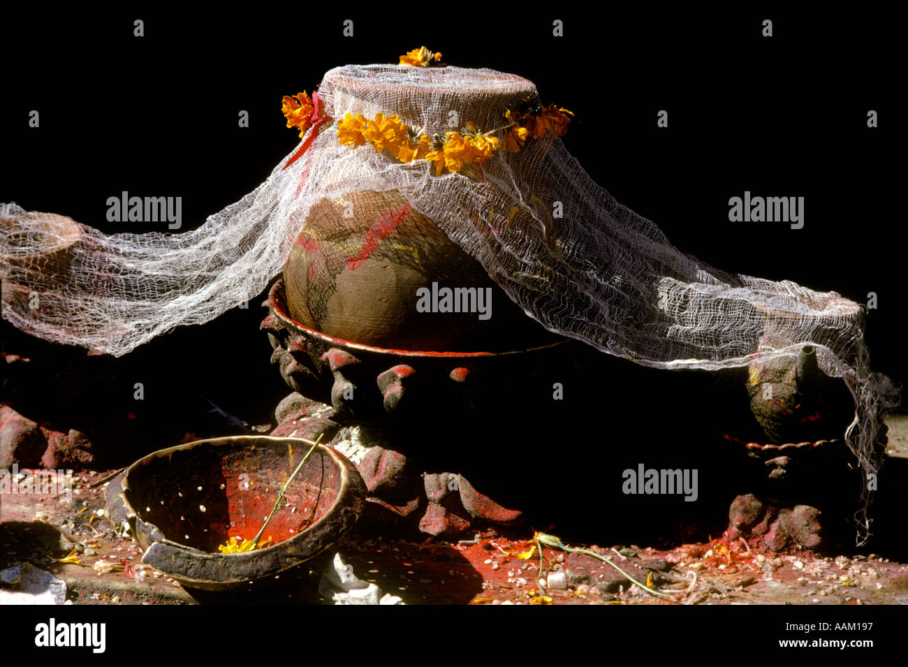 Various offerings at a NEWARI Nepali Buddhist Tribe PUJA worship ...