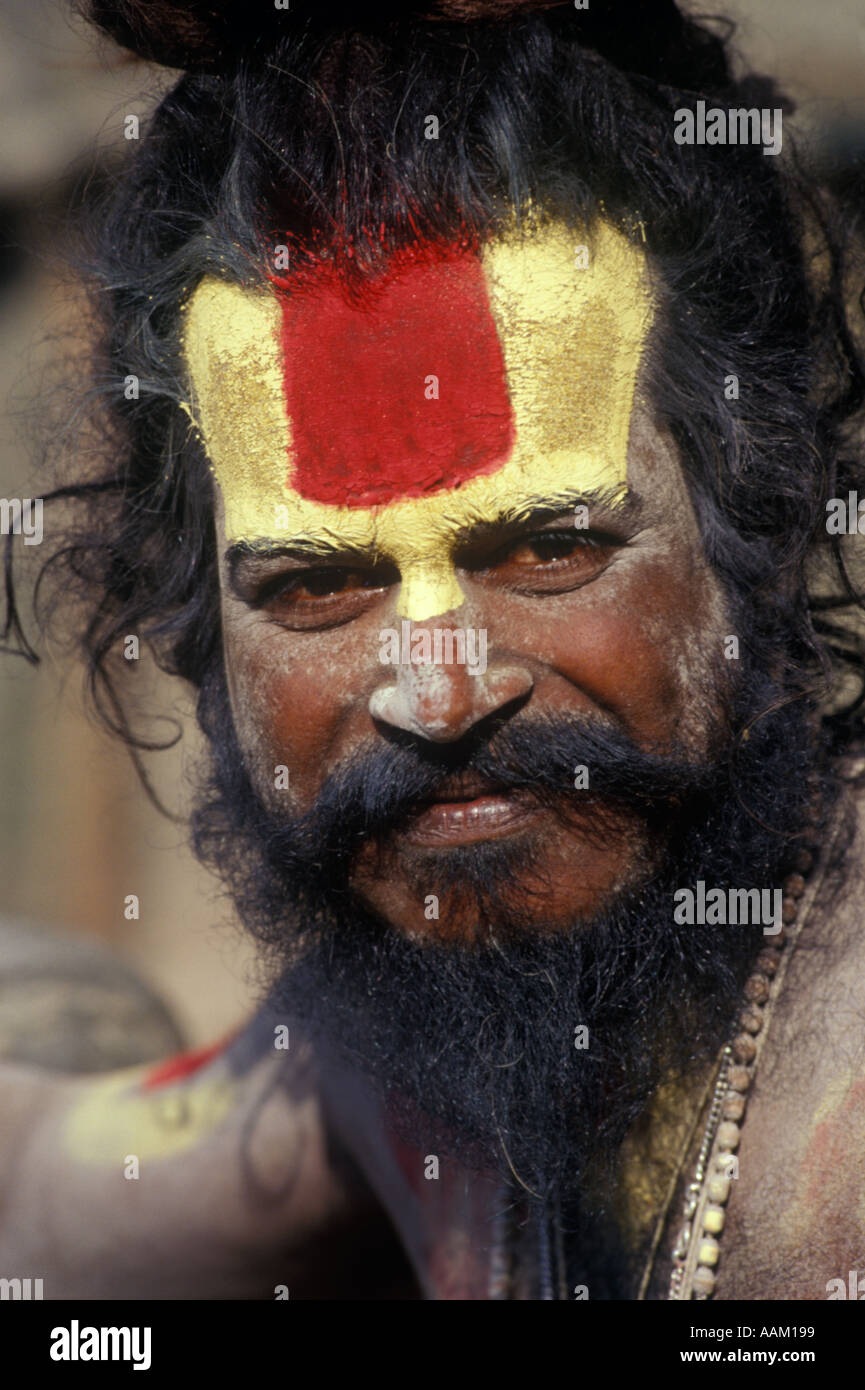 A VAISHNAVA SADHU Hindu follower of Vishnu at PASHUPATINATH Hindu ...