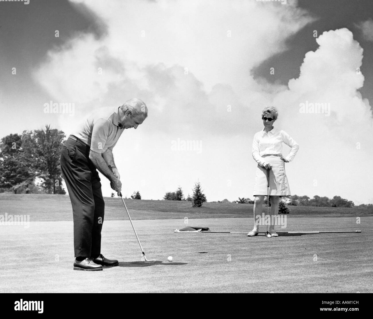 Active seniors mature couple activity Black and White Stock Photos ...