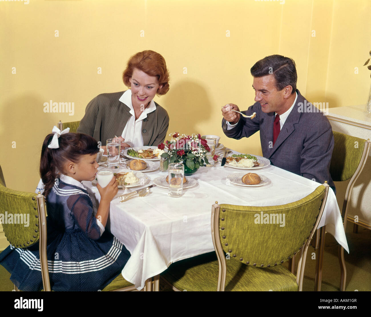 Woman and man dinner table 1960's hi-res stock photography and images ...