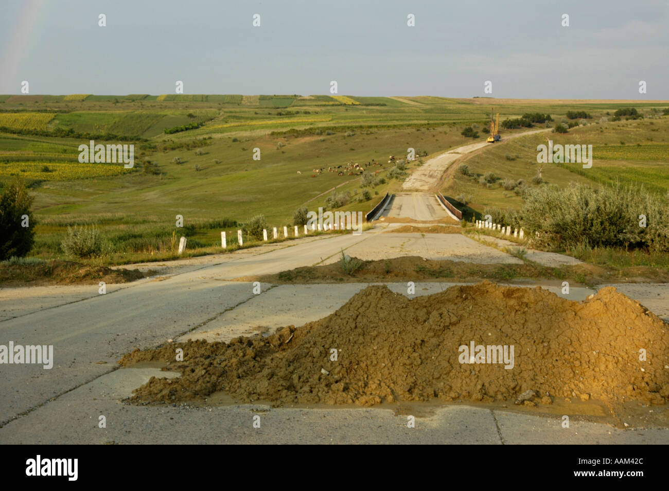 Moldova, highway M14, road construction without signs Stock Photo - Alamy