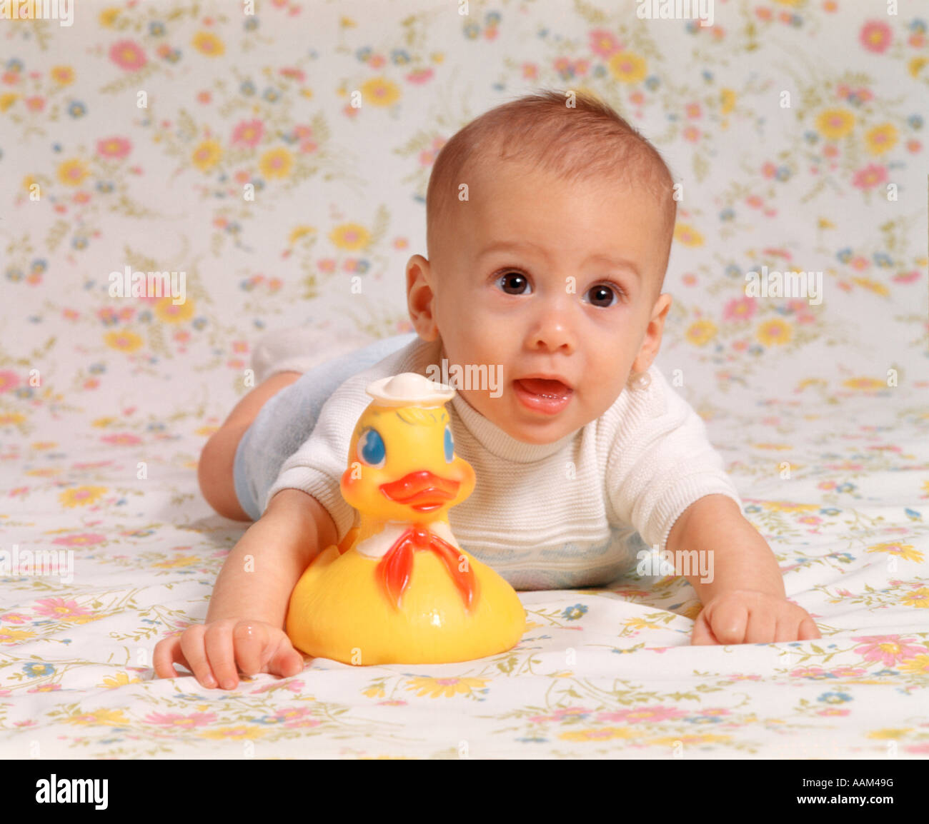 1970s BABY BOY WITH RUBBER DUCKY Stock Photo - Alamy