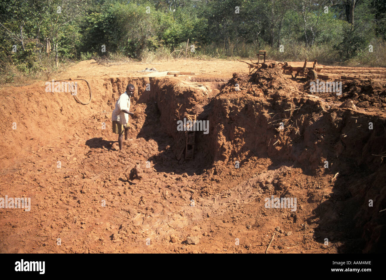 People at Work, Digging the Mud – Africa Handmade Brick Manufacturing ...