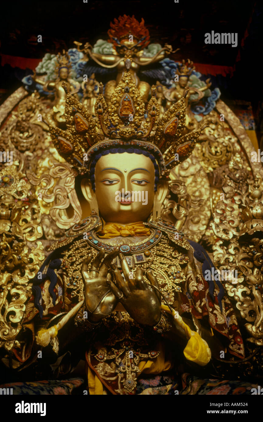 Statue of Sakyamuni Buddha inside the Potala Lhasa Tibet Stock Photo ...