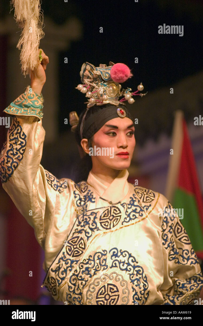Male star in full costume at Chinese Opera Chengdu China in Sichuan ...