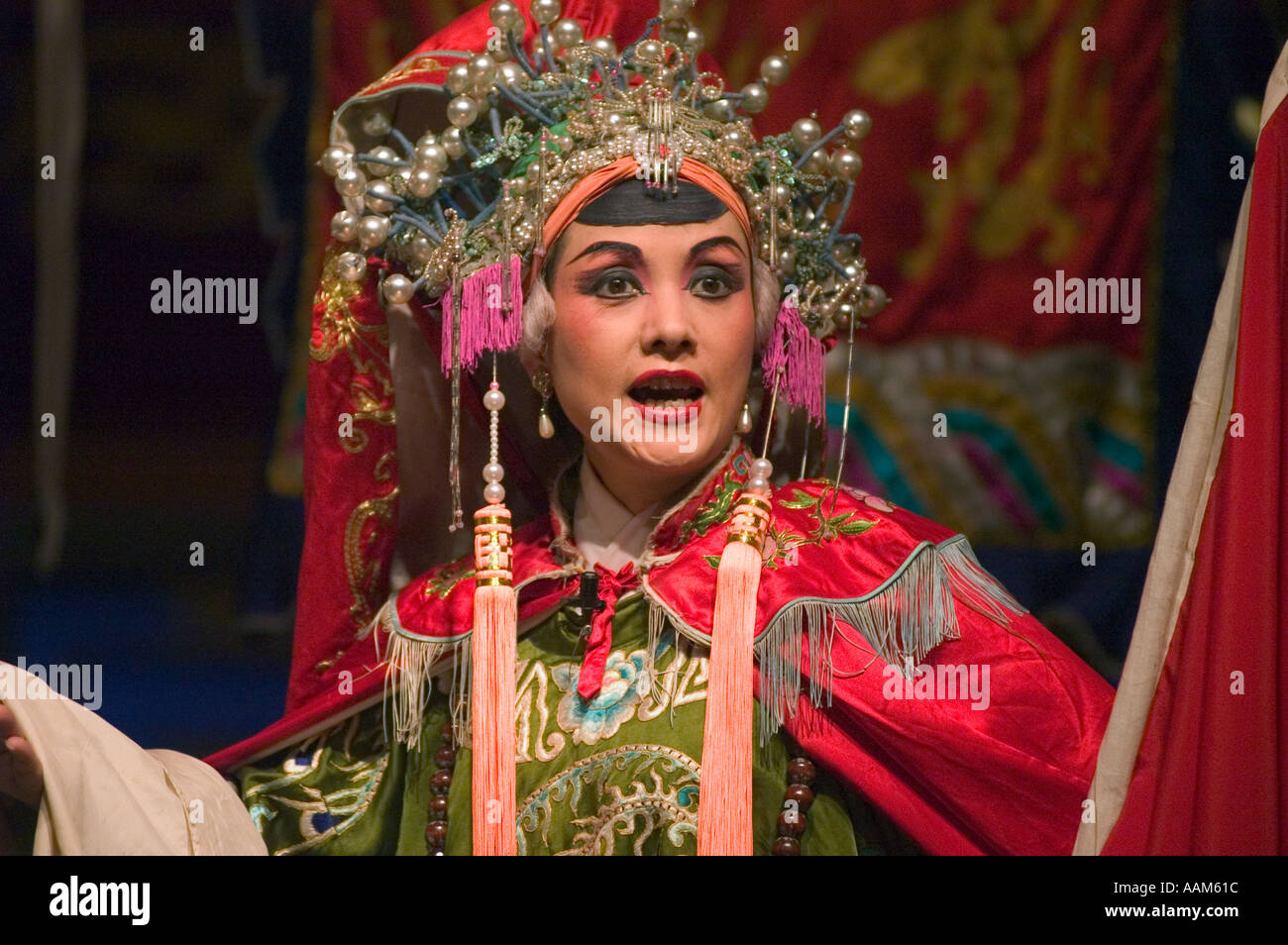Female star in full costume preforms at the Chinese Opera Chengdu China ...