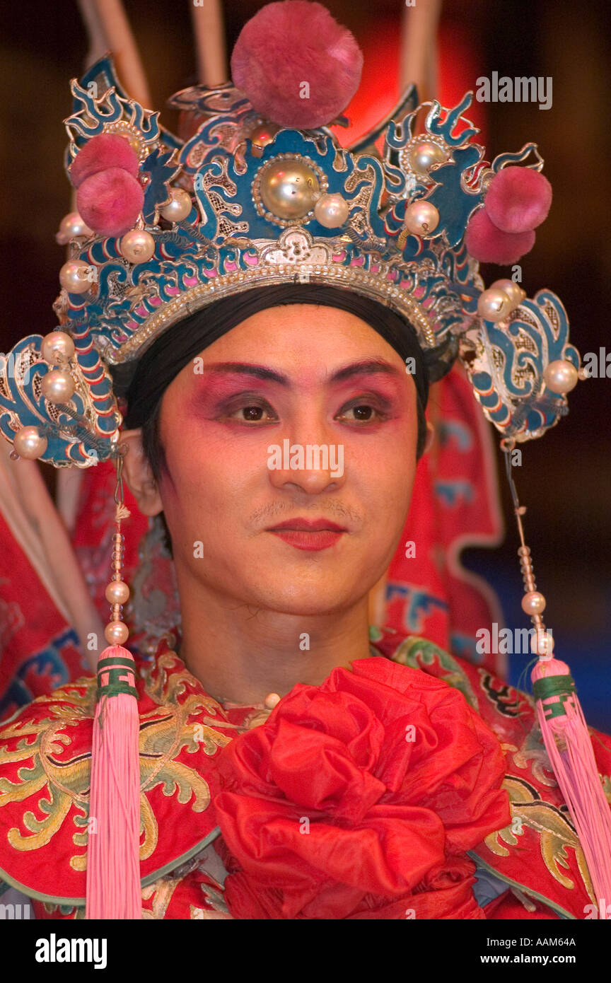 Male star in full costume at Chinese Opera Chengdu China in Sichuan ...