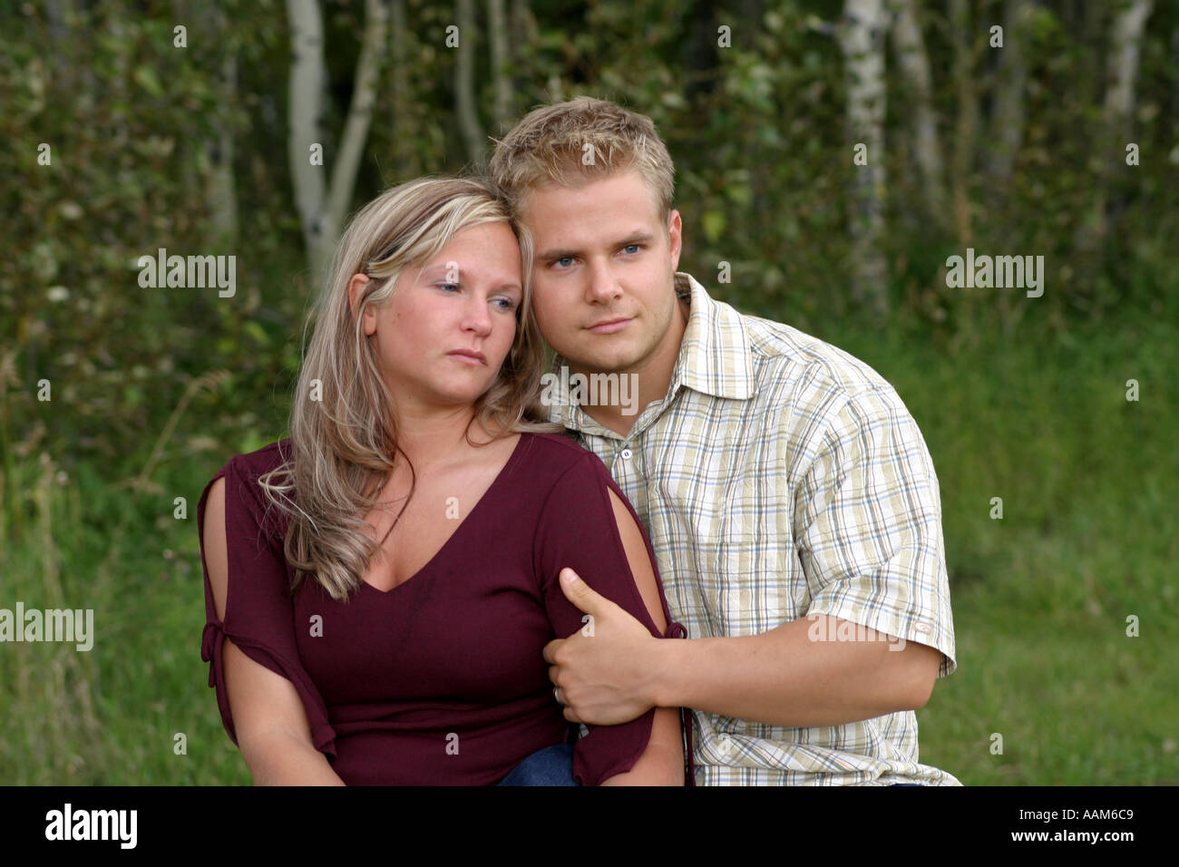 Horizontal Young couple having fun Stock Photo - Alamy