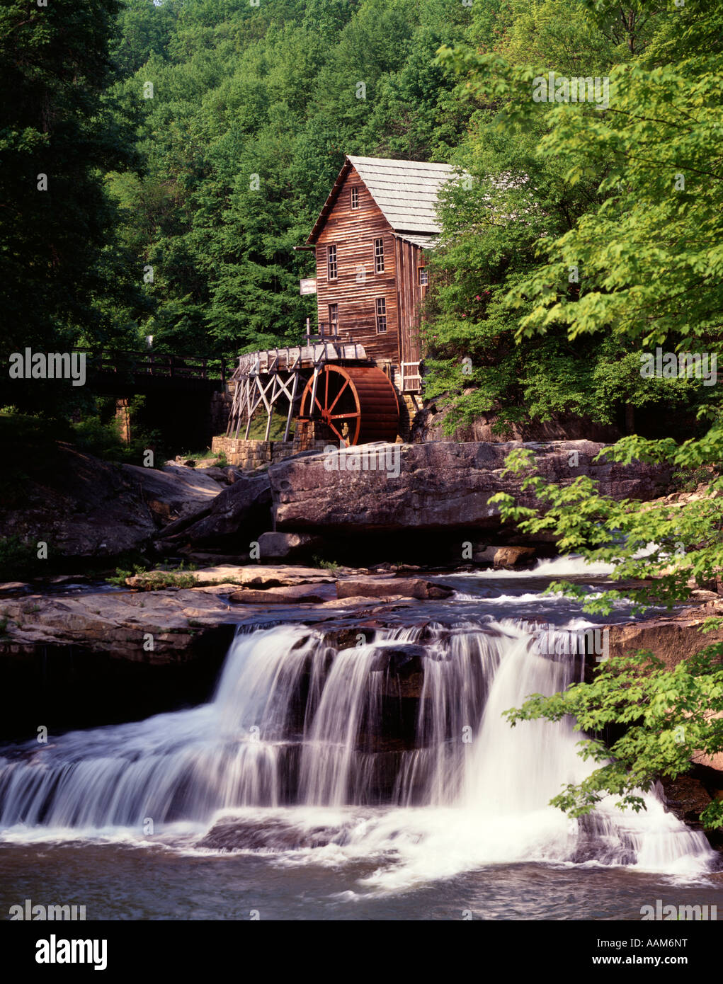 MILLHOUSE WITH STREAM AND WATERFALL GLADE CREEK MILL BABCOCK STATE PARK ...
