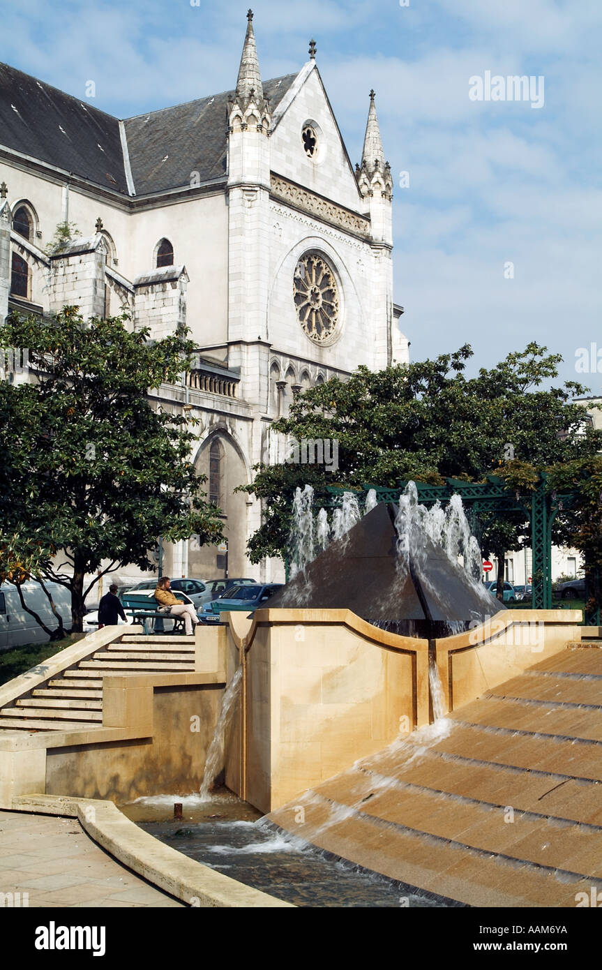 pau, south, of, France, French, city, of, town, hall, flags, tricolour ...