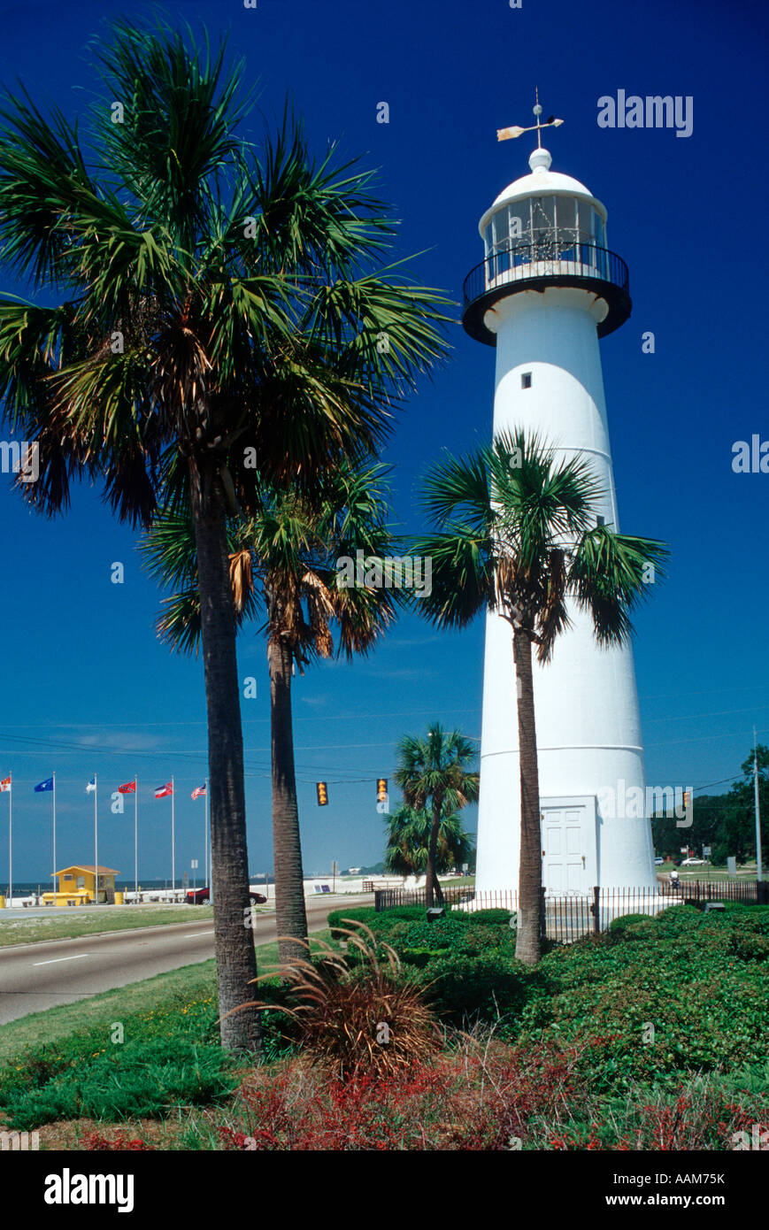 HISTORIC LIGHTHOUSE BY GULF OF MEXICO BILOXI MS Stock Photo - Alamy