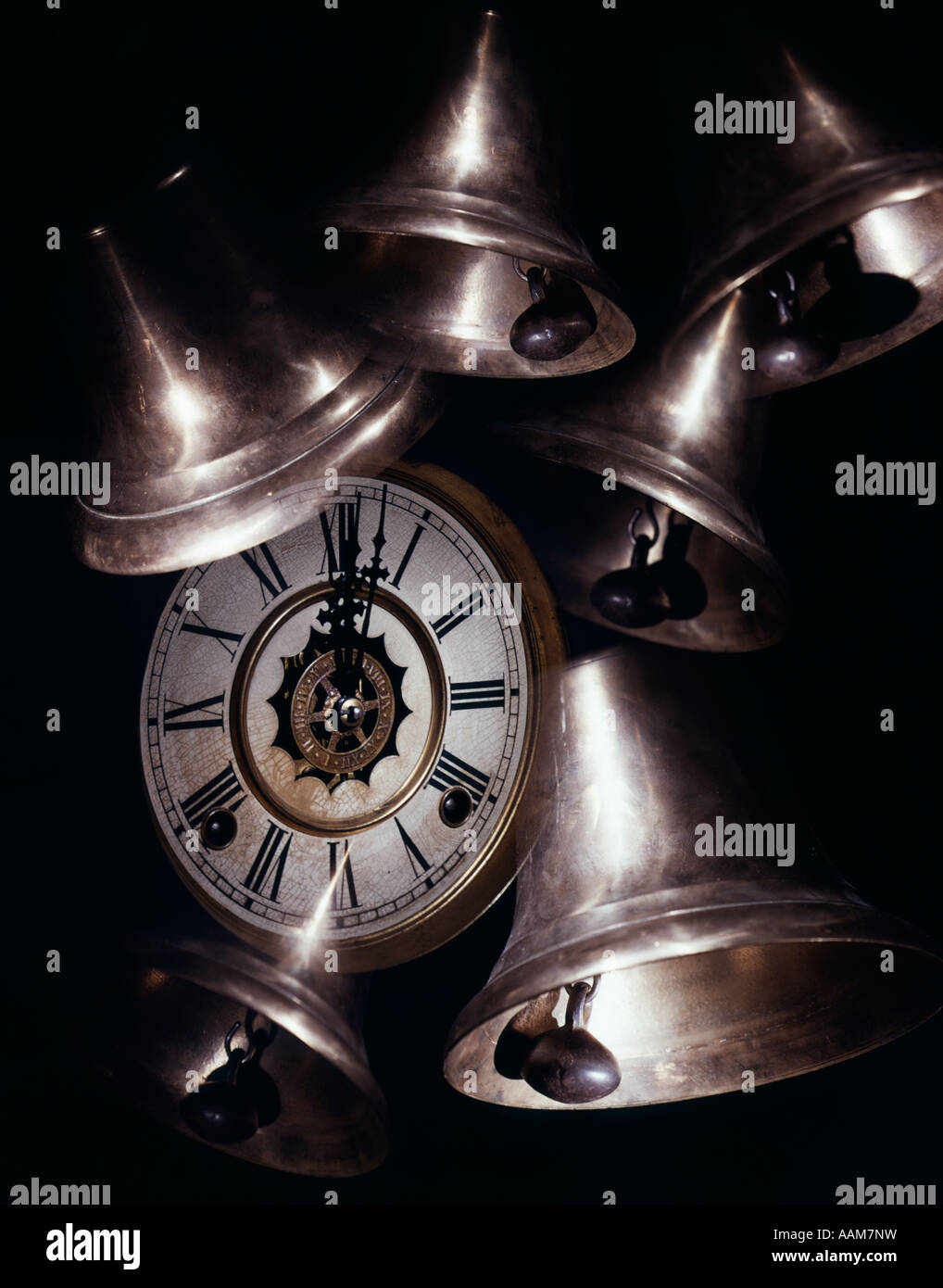 Vintage clock midnight hi-res stock photography and images - Alamy