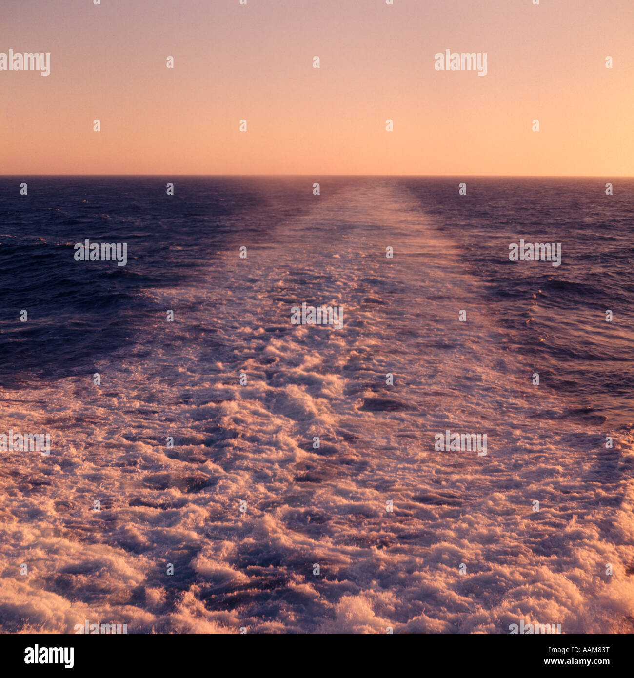 SEA LANE IN THE ATLANTIC OCEAN WAKE PATH TRAIL OF SHIP BOAT IN THE ...