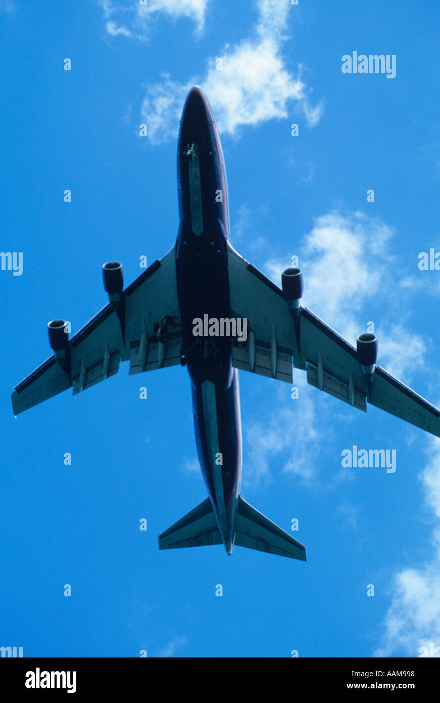 a passenger airliner flying overhead Stock Photo - Alamy
