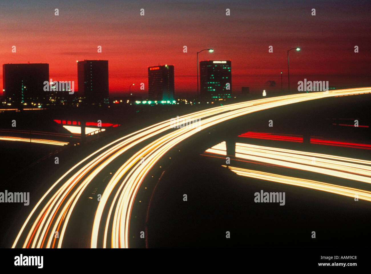 Freeway Traffic At Night