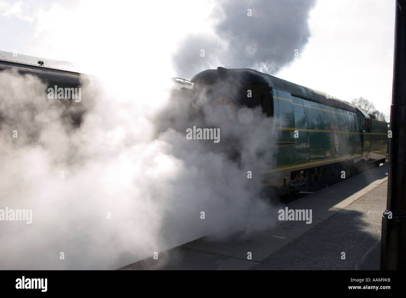 Steam locomotive on preserved railway Stock Photo - Alamy